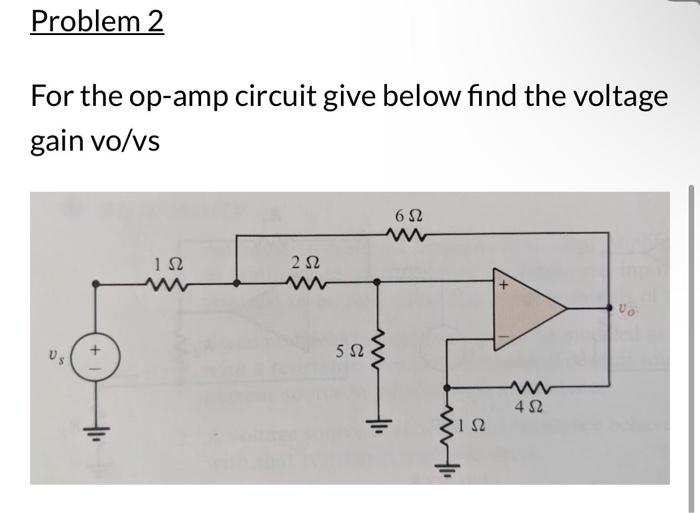 Solved For the op-amp circuit give below find the voltage | Chegg.com