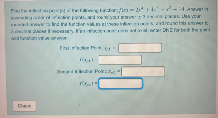 Solved Find the inflection point(s) of the following | Chegg.com