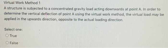 Solved Virtual Work Method 1 A structure is subjected to a | Chegg.com