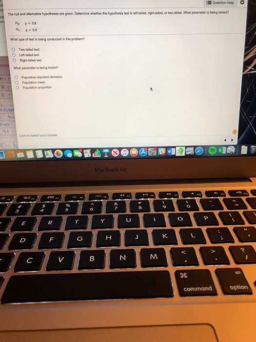 Solved Question Help taed, right led, or two-tailed. What | Chegg.com