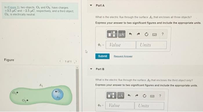 Solved In (Egute 1) two objects, O1 and O2, have charges | Chegg.com