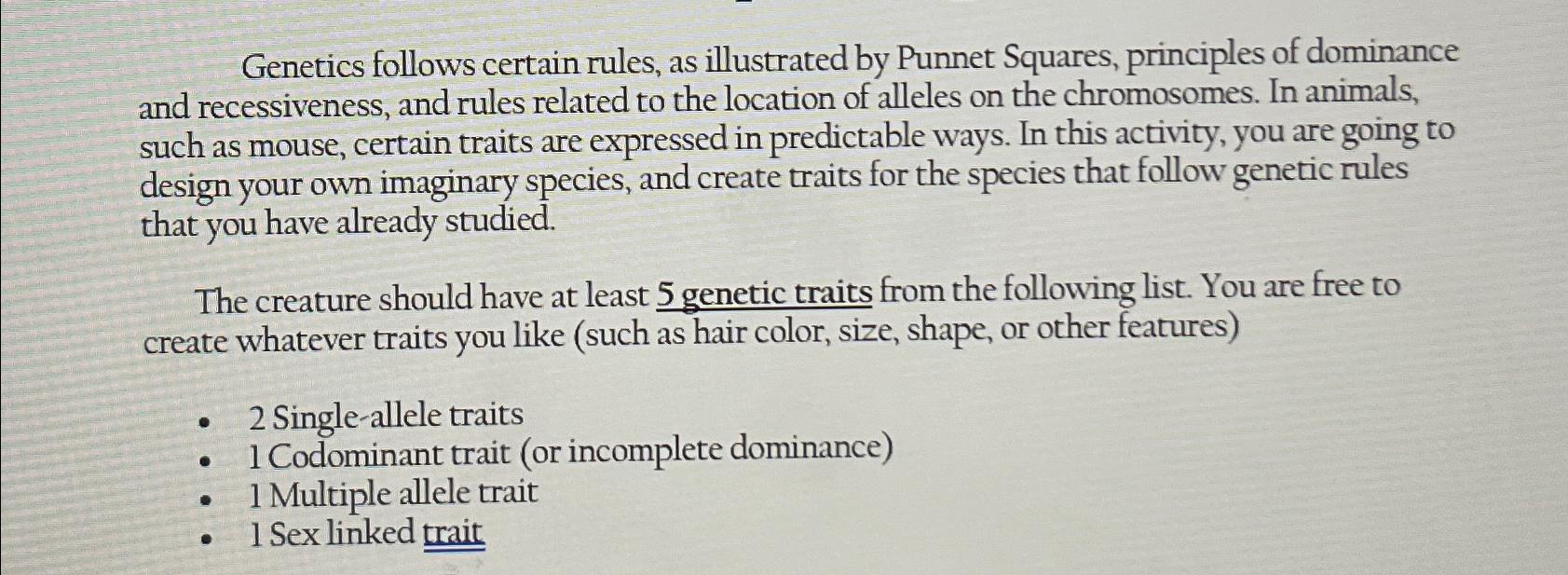 Solved Genetics follows certain rules, as illustrated by | Chegg.com