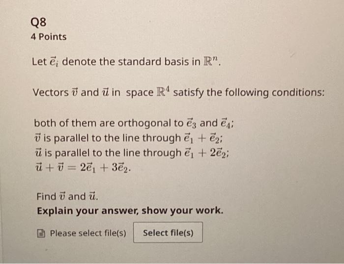 Solved 4 Points Let ei denote the standard basis in Rn. | Chegg.com