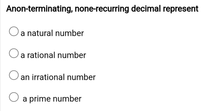 Solved Anon-terminating, none-recurring decimal representa | Chegg.com