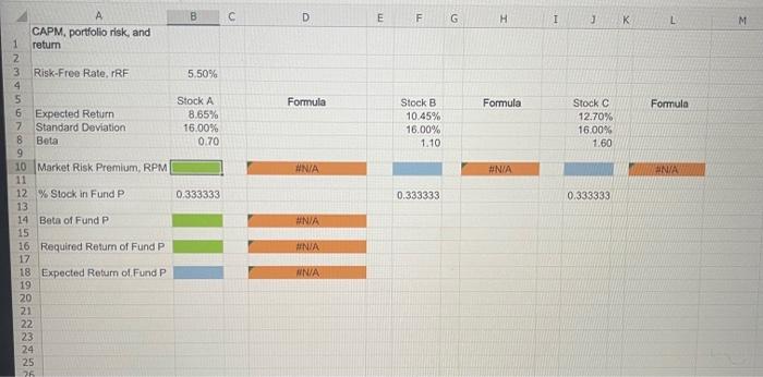 Solved Excel Online structured Activity: CAPM, portfolio | Chegg.com