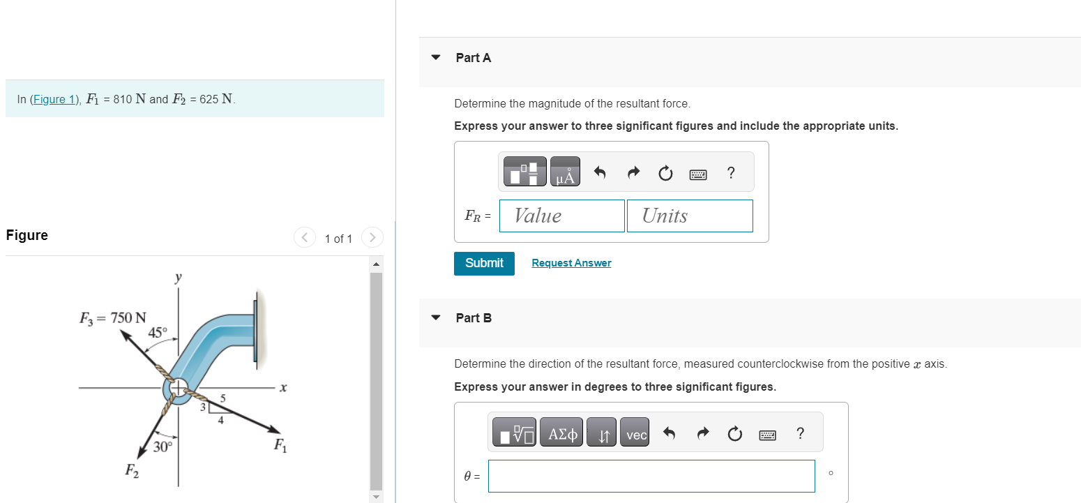 Solved Part ADetermine the magnitude of the resultant | Chegg.com