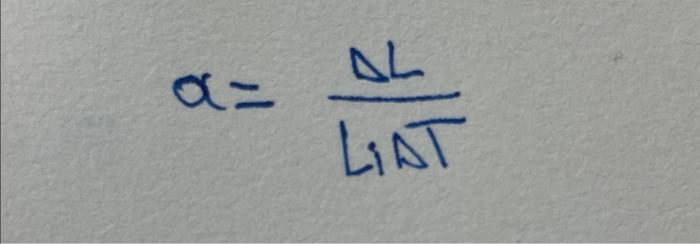 Solved 2. State the equation used to find ΔL. Using this | Chegg.com