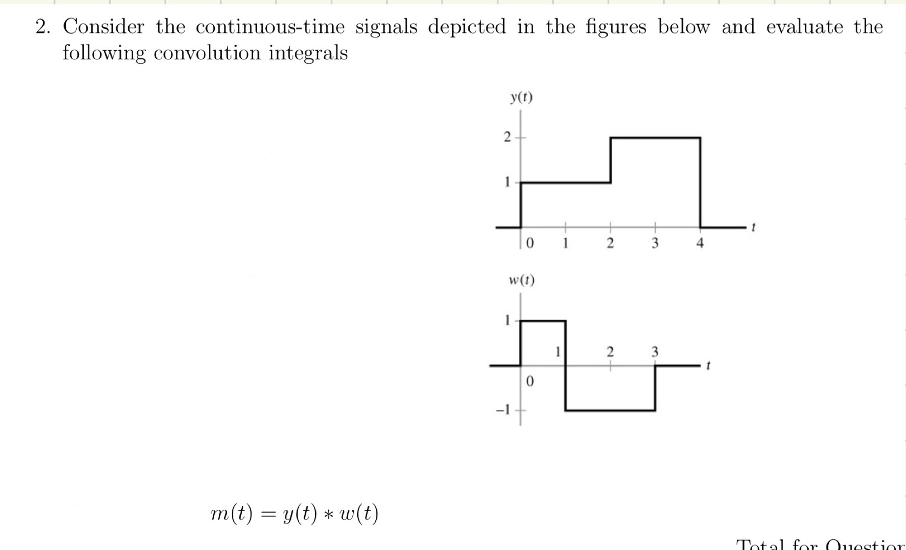 Consider the continuous-time signals depicted in ﻿the | Chegg.com