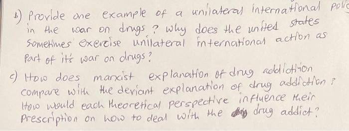 Solved b) Provide che example of a unilateral international | Chegg.com
