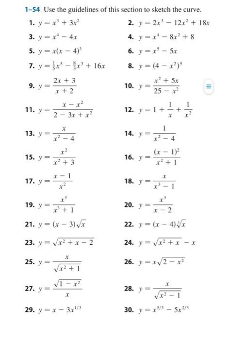 Solved 1–54 ﻿Use the guidelines of this section to sketch | Chegg.com