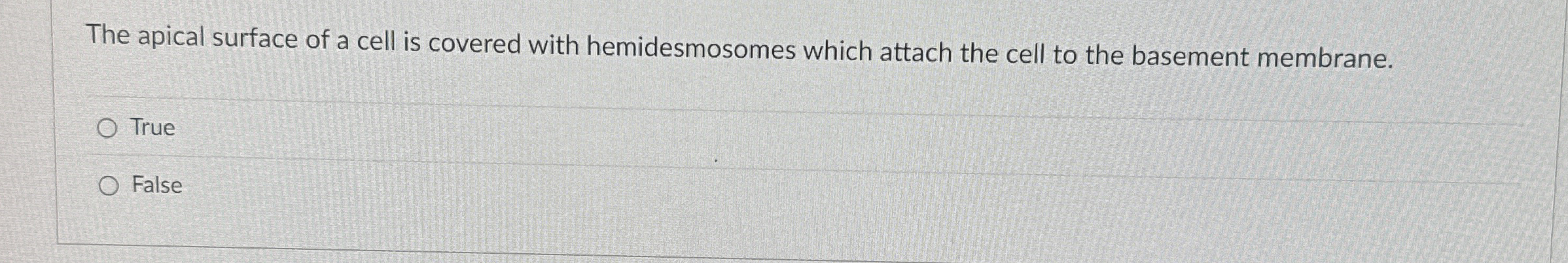 Solved The apical surface of a cell is covered with | Chegg.com