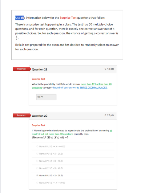 Solved Use the information below for the Surprise Test | Chegg.com