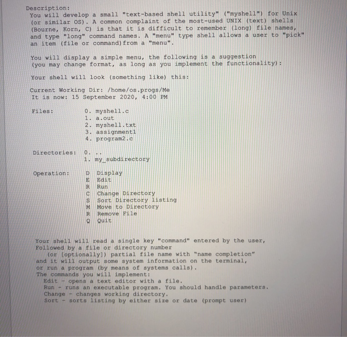 Description: You will develop a small "text-based | Chegg.com