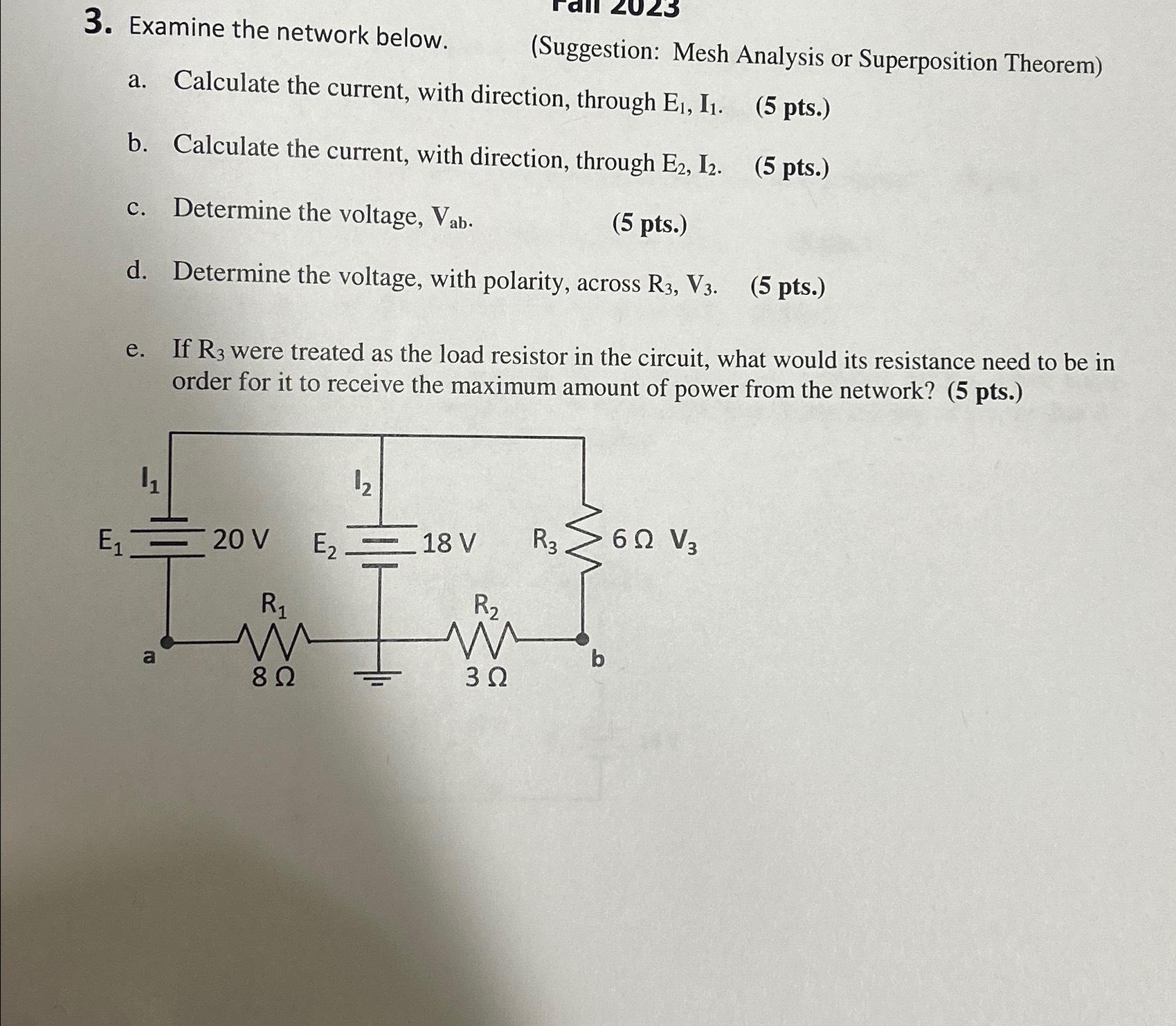 Solved Examine the network below.(Suggestion: Mesh Analysis | Chegg.com