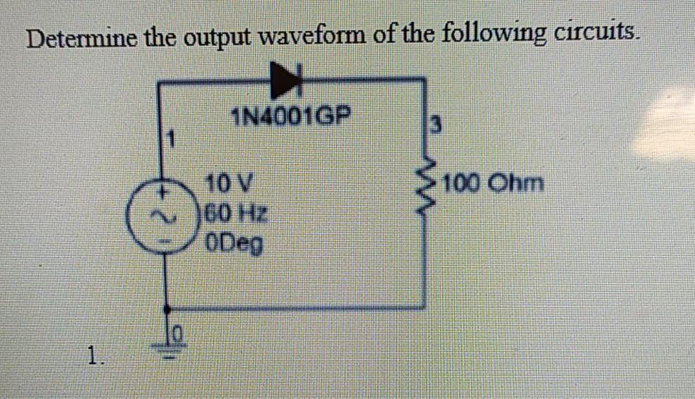 Solved Determine the output waveform of the following | Chegg.com