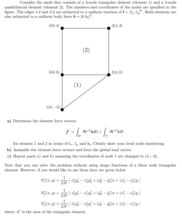 Solved Consider the mesh that consists of a 3-node | Chegg.com