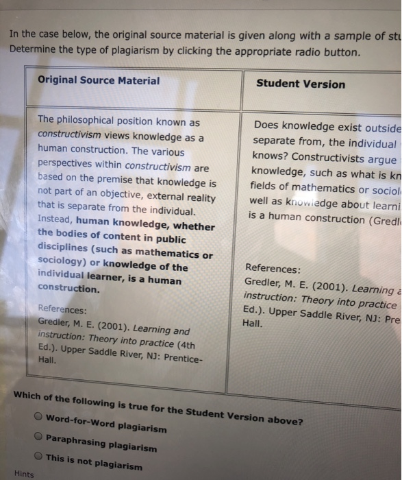 Solved Original Source Material Student Version Learning | Chegg.com