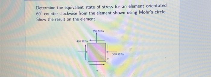Solved Determine the equivalent state of stress for an | Chegg.com