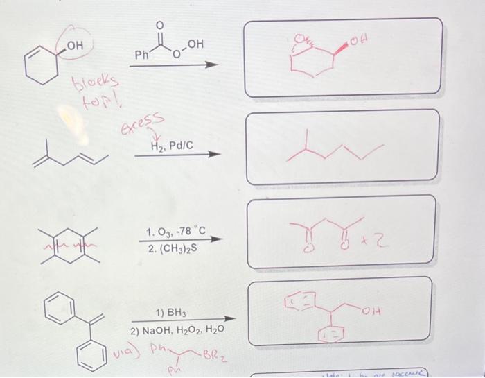 Solved H2,Pd/C 2. (CH3)2 S 1. O3,−78∘C 2) NaOH,H2O2,H2O | Chegg.com