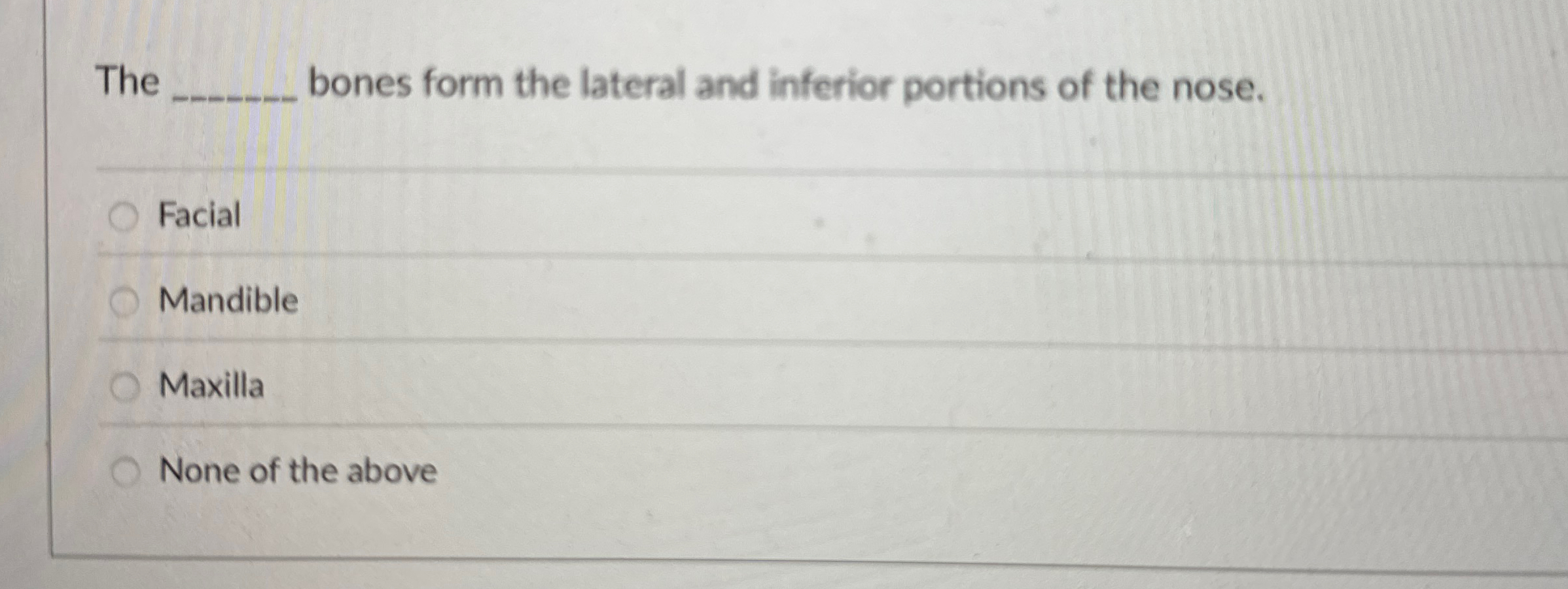 Solved The q, ﻿bones form the lateral and inferior portions | Chegg.com