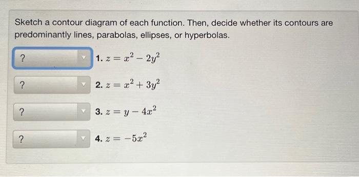 Solved Sketch a contour diagram of each function. Then, | Chegg.com
