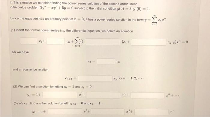 Solved In this exercise we consider finding the power series | Chegg.com