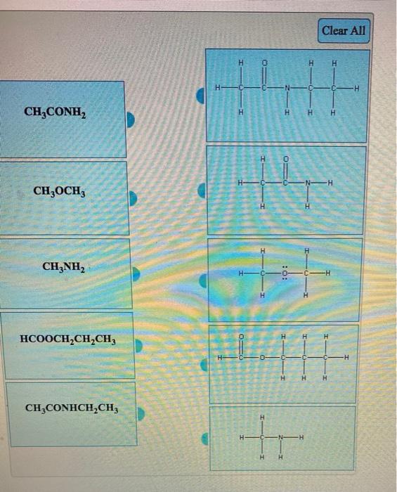 Solved Clear All н н. H CHỊCH CHO от H H І-С HCOOH н- :: С-н | Chegg.com