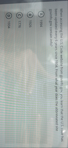 Solved When accessing the U.S. ﻿Code website from | Chegg.com