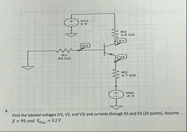 Solved Find the labeled voltages (V1, ﻿V2, ﻿and V3) ﻿and | Chegg.com