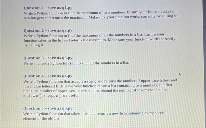 Solved please answer these python questions and put | Chegg.com