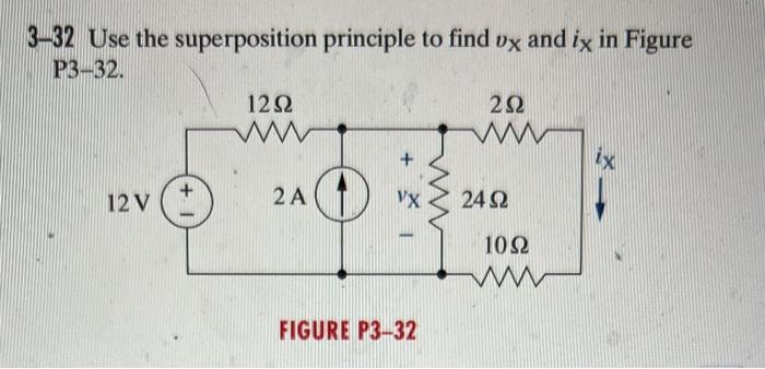 Solved 3-32 Use the superposition principle to find vX and | Chegg.com