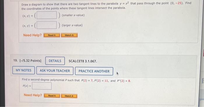 Solved Draw a diagram to show that there are two tangent | Chegg.com