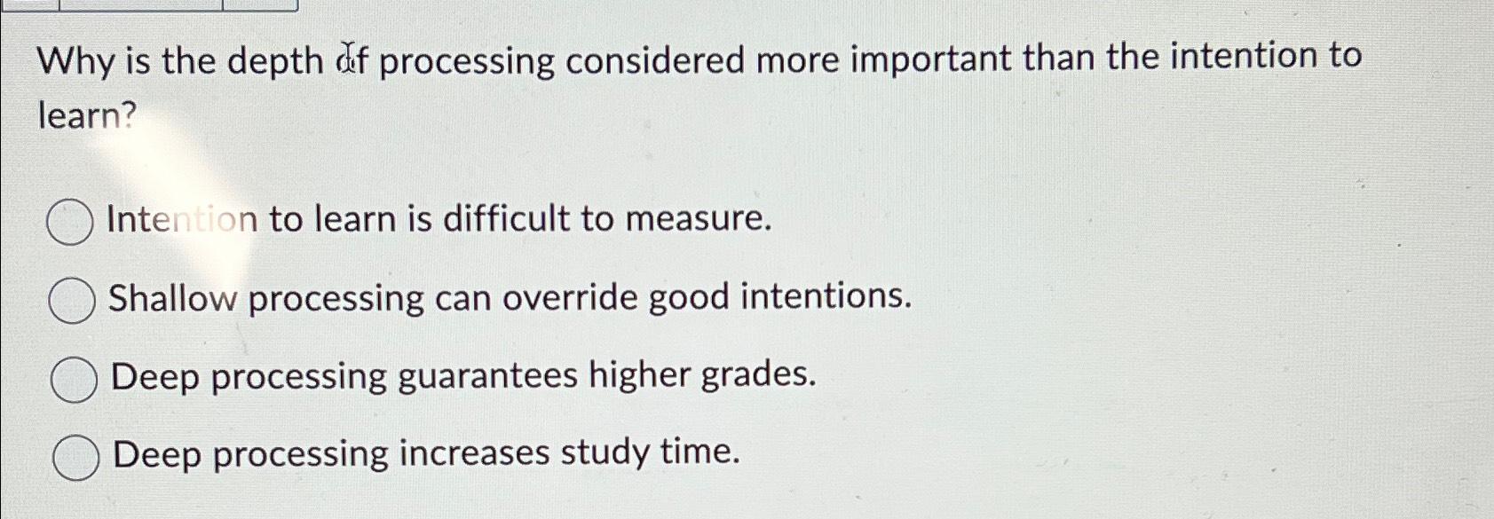 Solved Why is the depth df processing considered more | Chegg.com
