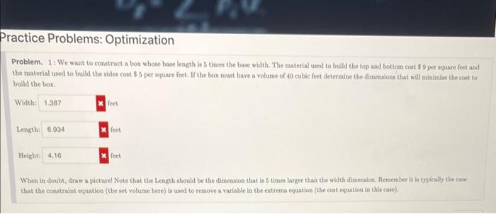 Solved Problem. 1: We want to construct a box whose base | Chegg.com