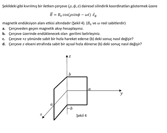 A bent conducting frame as shown (using cylindrical | Chegg.com