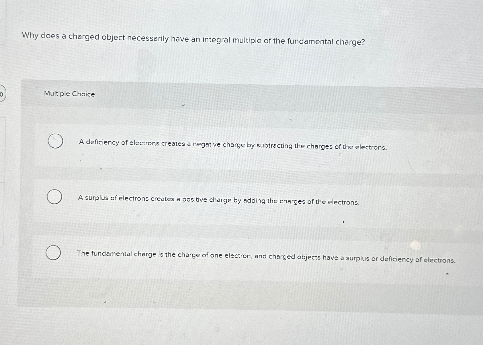 Solved Why does a charged object necessarily have an | Chegg.com