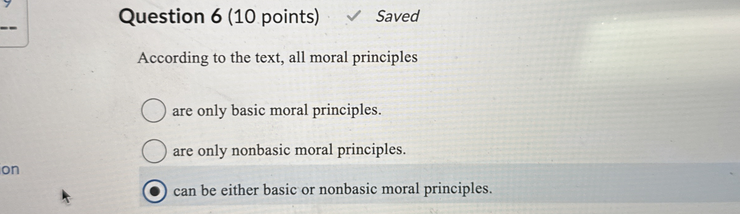 Solved Question 6 (10 ﻿points) ﻿SavedAccording to the text, | Chegg.com