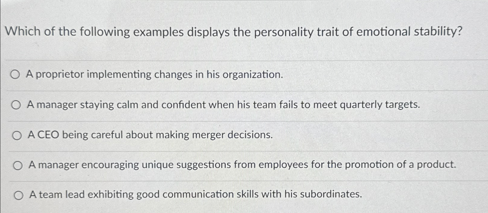 Solved Which of the following examples displays the | Chegg.com