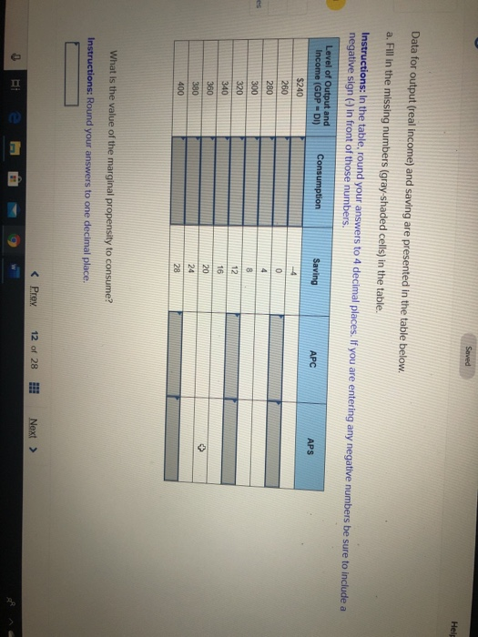 Solved Saved Help Data for output (real income) and saving | Chegg.com