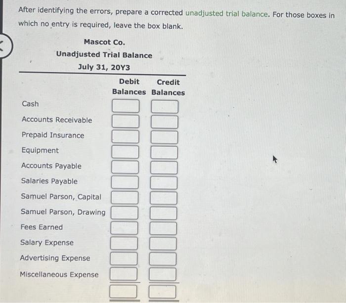 Solved Entries to Correct Errors The following errors took | Chegg.com