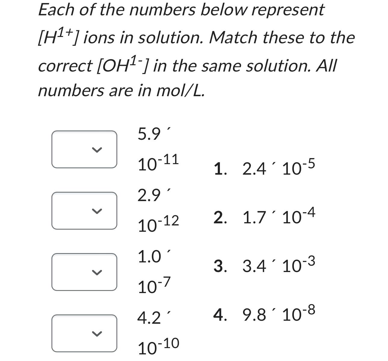 Solved Each of the numbers below represent H1+ ﻿ions in | Chegg.com
