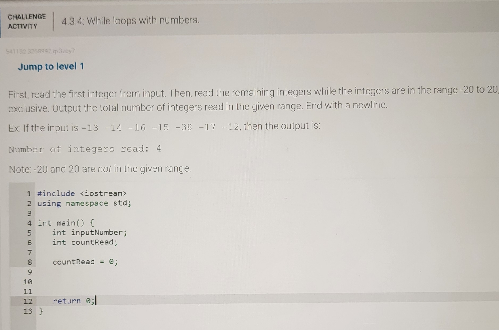Solved CHALLENGEACTIVITV4.3.4: While loops with | Chegg.com