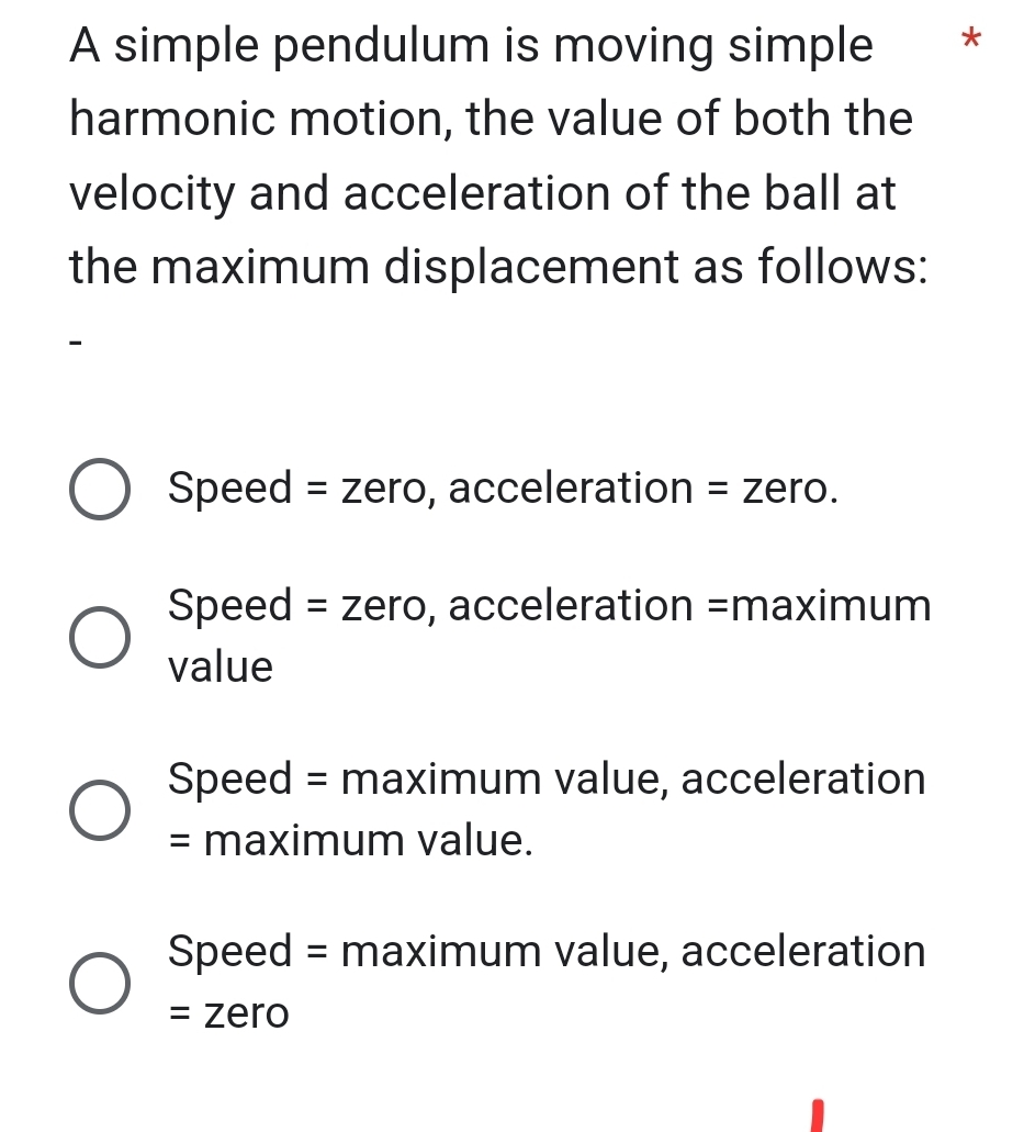 Solved A simple pendulum is moving simple harmonic motion, | Chegg.com