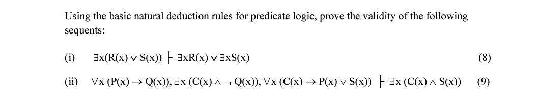 Solved Using the basic natural deduction rules for predicate | Chegg.com