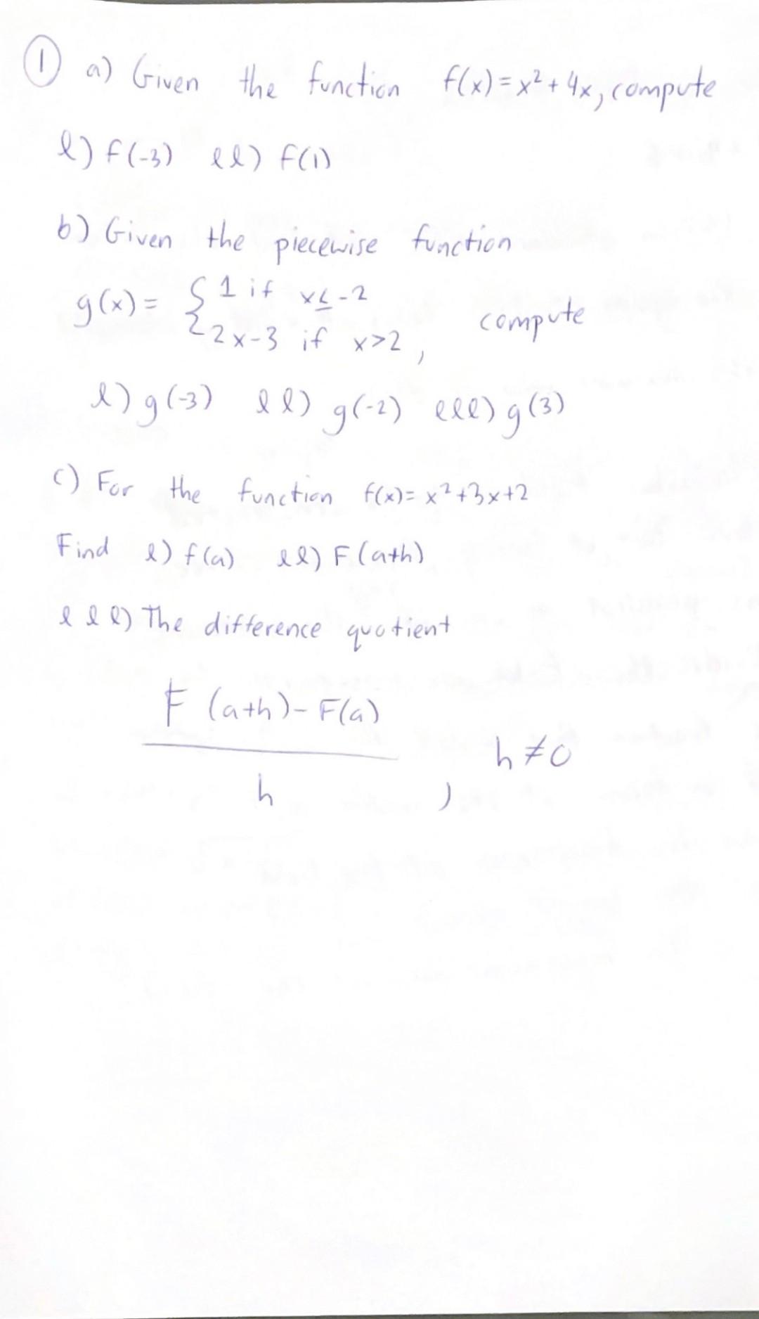 Solved solve all parts in pre calc if any questions about | Chegg.com