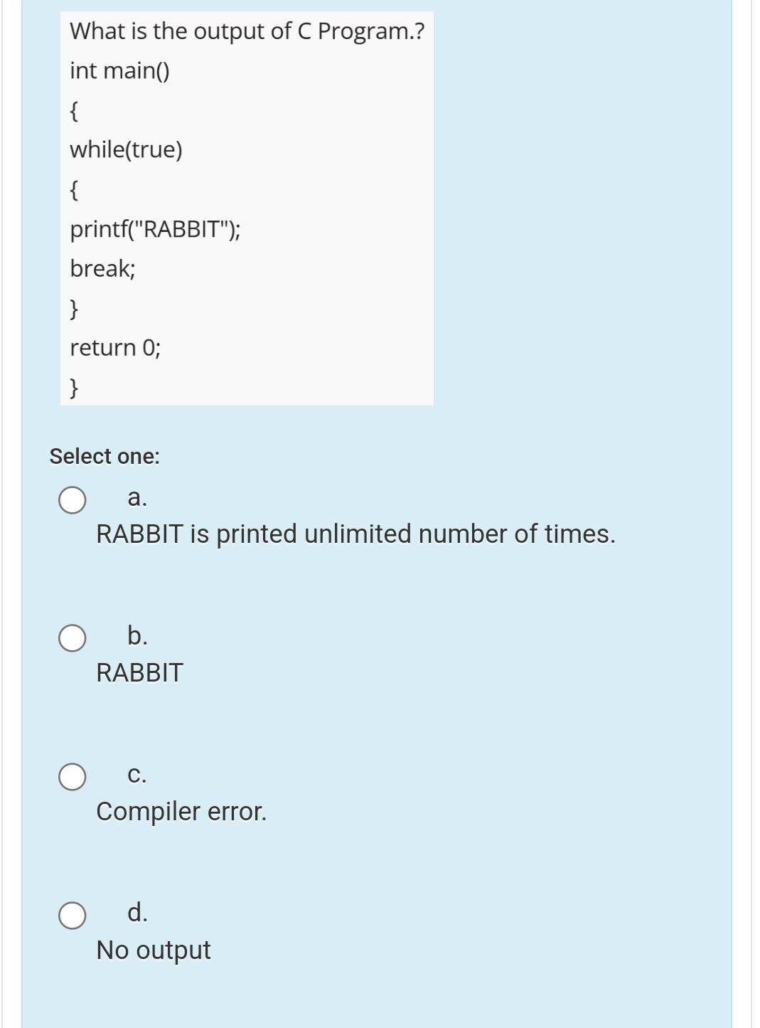 Solved What is the output of C Program.?int | Chegg.com