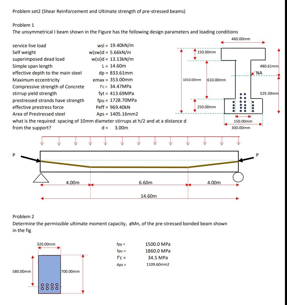 Solved Problem set2 (Shear Reinforcement and Ultimate | Chegg.com