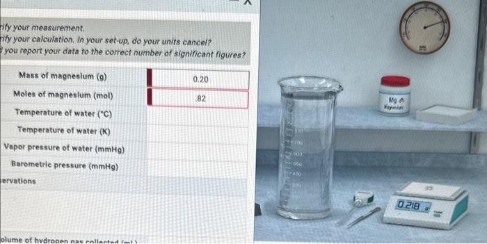 Solved ify your measurement. ify your calculation, In your | Chegg.com