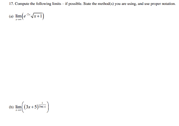 Solved Compute the following limits - ﻿if possible. State | Chegg.com