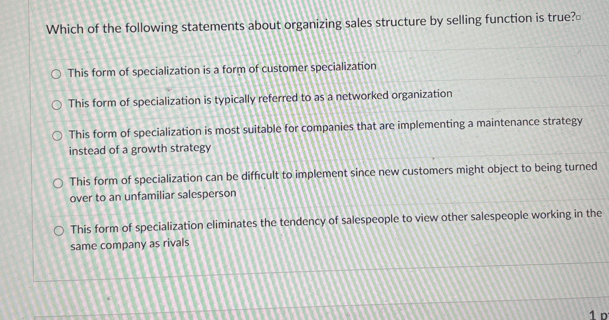 Solved Which of the following statements about organizing | Chegg.com